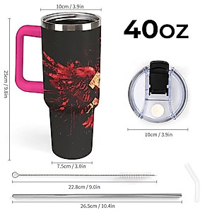 Russia Hammer Flags Hook Ussr Sickle 40 Oz Tumbler Insulated Stainless Steel Water Bottle Travel Mug Car Cup with Handle And Straw