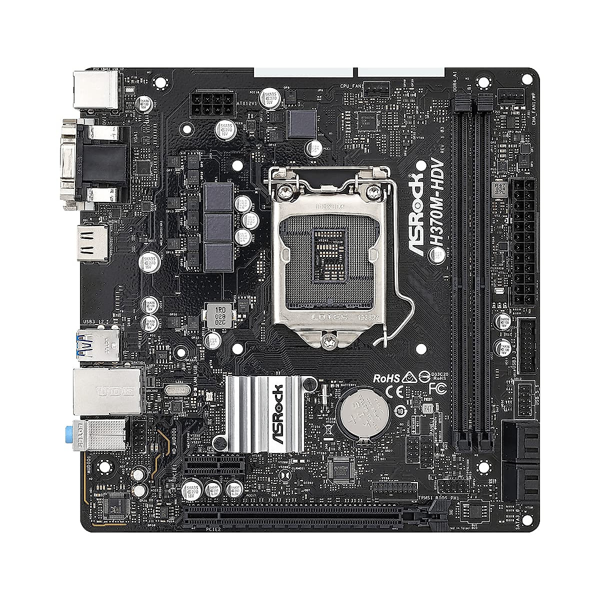 ASRock H370M-HDV LGA1151/ Intel H370/ DDR4/ SATA3&USB3.2/ Micro ATX Motherboard