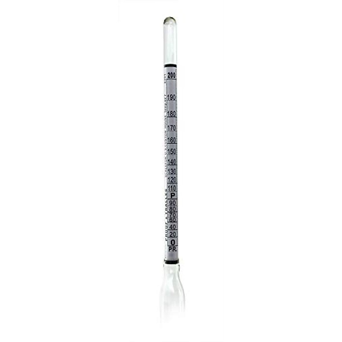 HYDROMETER - ALCOHOL, 0 - 200 PROOF and Tralle