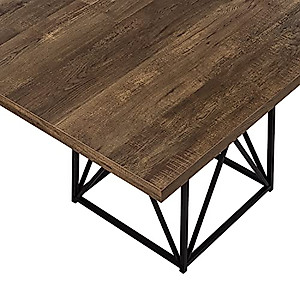 Monarch Specialties Dining Table Metal, 36" x 48", Brown Reclaimed Wood-Look/Black Base