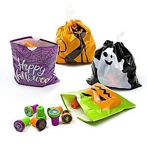 iFUNow 72 Pack Halloween Bags Bulk for Halloween Goodie Bags, Halloween Candy Bags, Halloween Treat Bags, Halloween Trick or Treat Bags, Halloween Party Favors Bags, Halloween Goody Bags