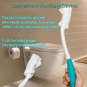 Toilet Paper Aid Wiper Toilet Tissue Aids Tool 15" Long Handle Reach Comfort Bottom Wiper Self Assist Wiping Toilet Aid Self Wipe Helper Assist Holder for Pregnant Elderly Disabled Limited Mobility