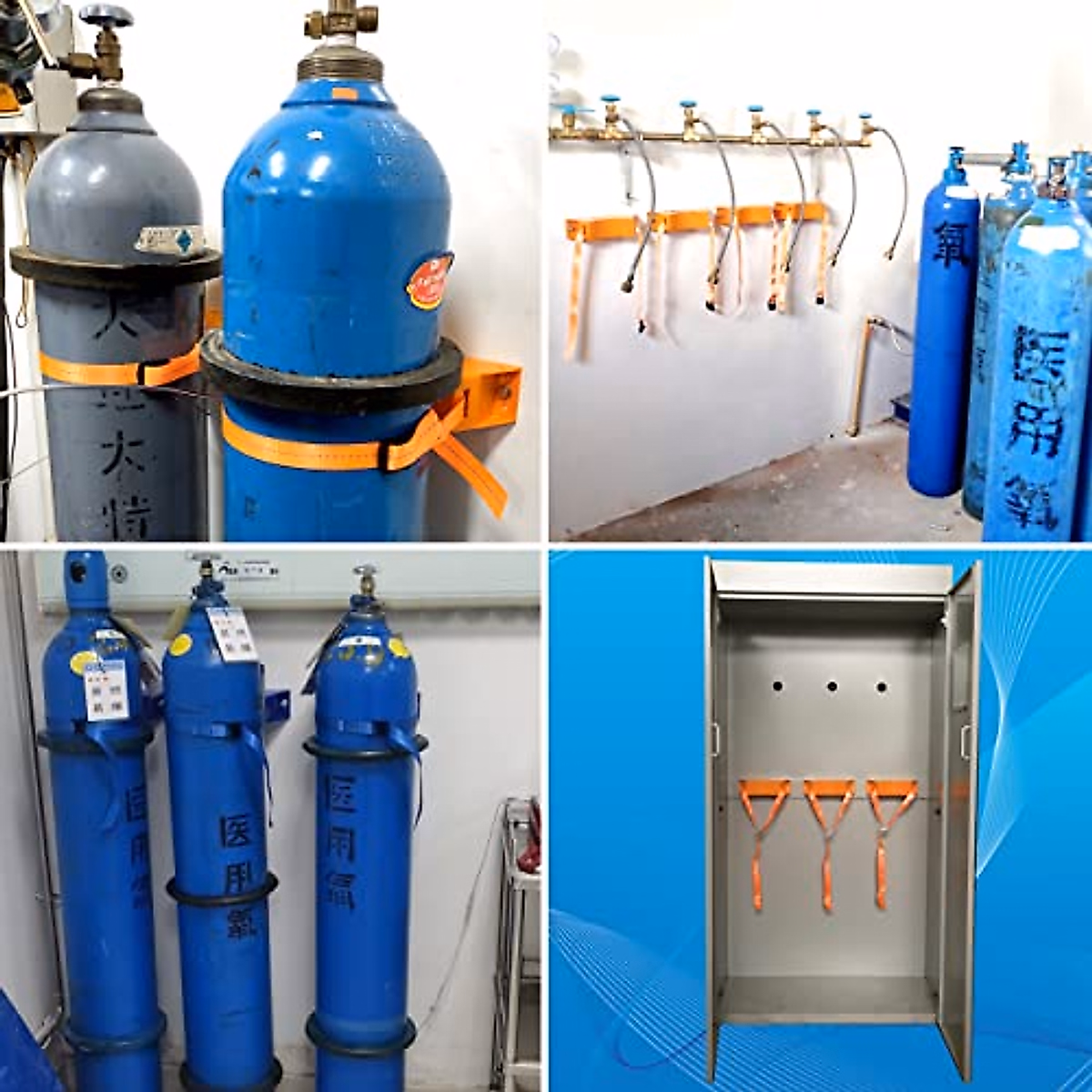 Propane Tank Holder, Propane Tank Mount ABS Gas Cylinder with Installation Expansion Screws and 59 Inch Strap Supported 4"-16" Cylinders, Propane Tank Cylinder Rack for Boat,RVs ,Trailers (Grey,1pc)