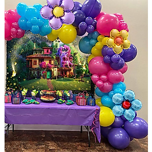 Magic Movie Backdrop Magical Floral House Butterfly Background for Kids Birthday Party Supplies Decorations Movie Poster for Nursery Decor (6X4FT)