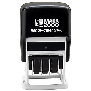 Mark 2000 Self-Inking Rubber Date Office Stamp with Mailed Phrase & Date - Red Ink (Handy-Dater S160), 12-Year Band
