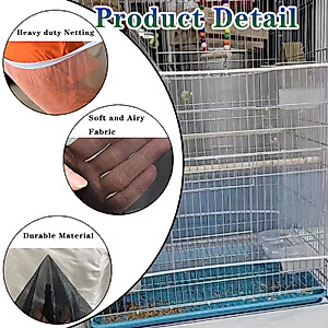 LWFCOEE Bird Cage Seed Catcher, Large Bird Cage Skirt Guard, Adjustable Soft Nylon Mesh Bird Cage Netting for Round Square Bird Cages Circumference 60-86"