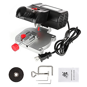 BEAMNOVA Mini Miter Saw Electric Power Table Saw Benchtop Cut-Off Chop Saw Max 45 Degree Cutting for Crafts Miniatures Metal Wood Plastic Compound Cutter