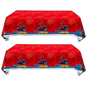 2pc Spider Themed Birthday Party Decorations,Plastic Tablecloth Hero Party Table Covers for Superhero Kids Birthday Party Supplies, 70 inches x 42 inches