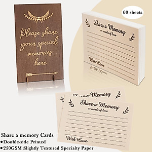 WONEVER Wooden Funeral Guest Book for Memorial Funeral Service - in Loving Memory Guest Sign Book Set - Celebration of Life Guestbook - Included Share a Memory Cards, Table Sign, Pen