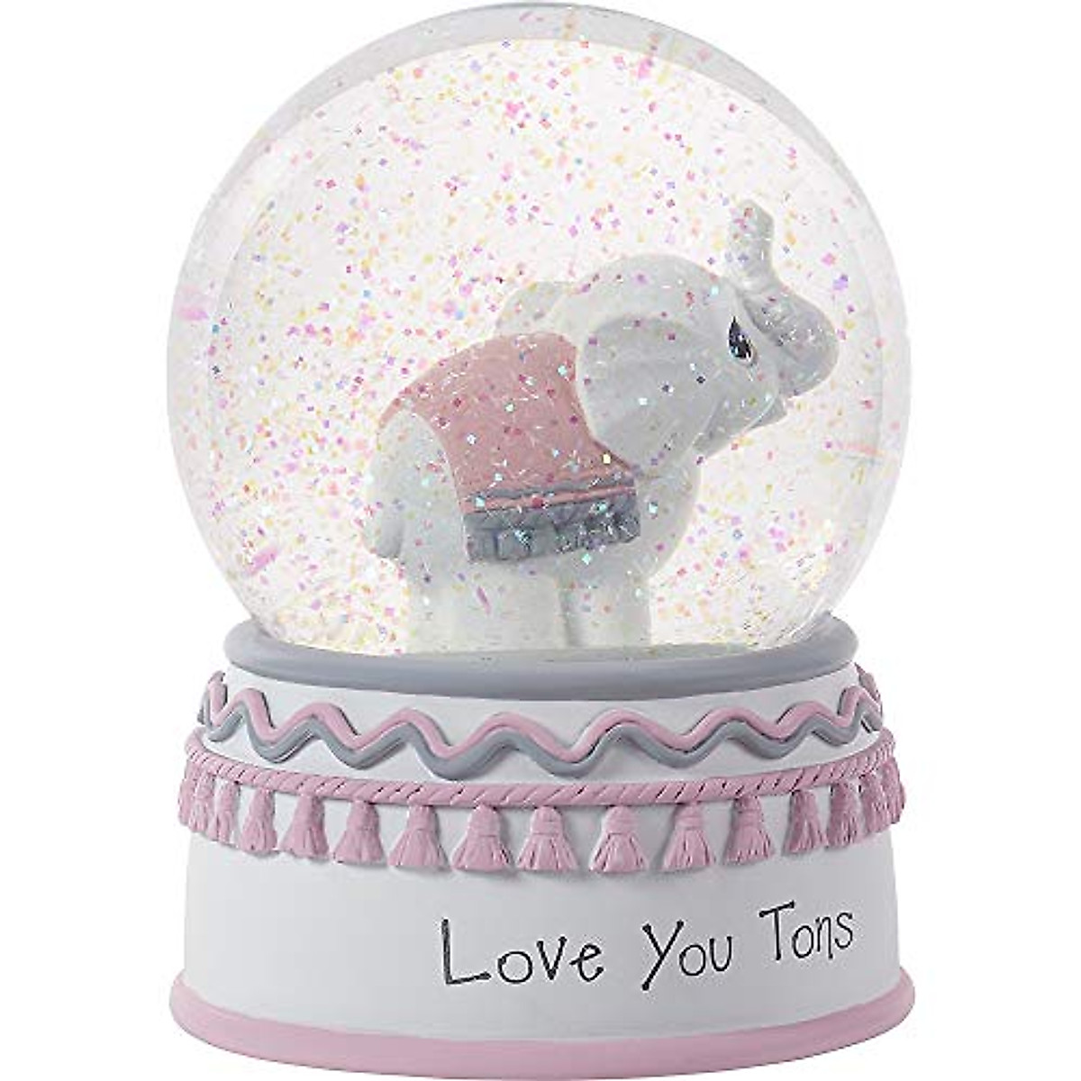 Precious Moments Love You Tons Elephant Musical Snow Globe, One Size, Pink