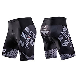 sponeed Padded Cycling Shorts Men Bicycle Underwear Half Pants Padded Bike Bottoms US Large Grey