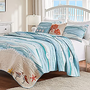 Greenland Home GL-1512ABSK 5 Piece Maui Bonus Quilt Set, King