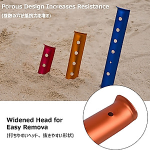 Azarxis Snow Sand Tent Stakes Pegs Aluminum U-Shaped Lightweight Heavy Duty Ground Nails for Beach Shade Canopy Camping Hiking Backpacking Picnic (Blue)