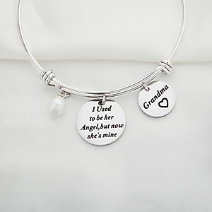WUSUANED Memorial Jewelry I Used to Be His/Her Angel Bracelet in Memory of Loved One Grandpa Grandma Sympathy Gift