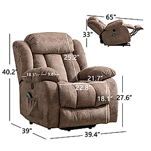 ANJ Power Lift Recliner Chair with Heat & Massage for Elderly, Overstuffed Lift Chairs with USB Port and Heavy Duty Reclining Mechanism(Taupe)