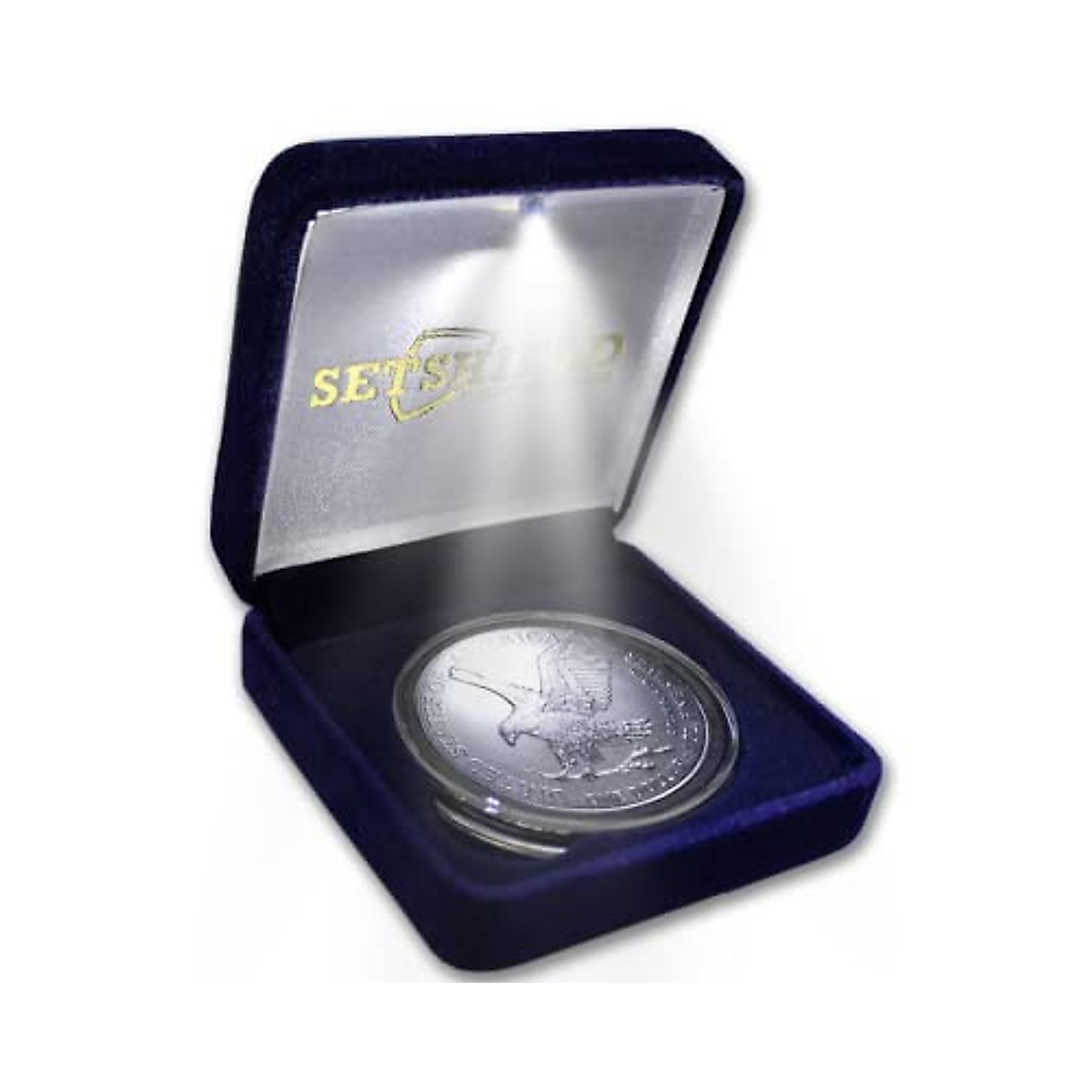 2023 1 oz American Eagle Silver Bullion Coin Brilliant Uncirculated in Capsule with Luxury LED Lighted Presentation Box and a Certificate of Authenticity $1 BU