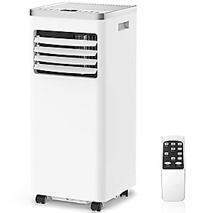 ZAFRO 8,000 BTU Portable Air Conditioners Cools up to 350 Sq.ft, Portable AC Built-in Cool, Dehumidifier, Fan Modes, Room Air Conditioner with Remote Control/Installation Kits, White