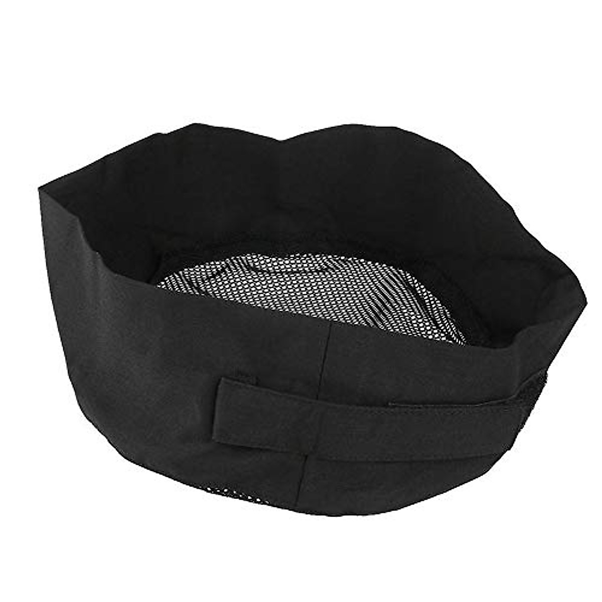 LERTREE Breathable Mesh Top Skull Cap Catering Chefs Hat with Adjustable Strap Black