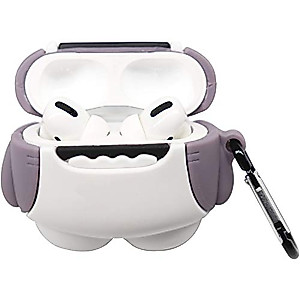 ONGHSD 3D Cartoon Animal Shark Silicone Case for AirPod Pro Shockproof Thick Protective Cover for Apple AirPods Pro 3 Case Cover Protector with Keychain