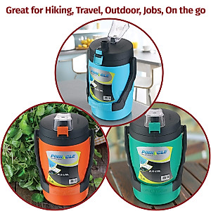 Reusable Insulated Water Jug – Leakproof Portable Water Jug – 85oz Insulated Water Jug with Spout – Insulated Half Gallon Water Bottle – Insulated Water Jug for Camping, Picnics, Hiking – Orange