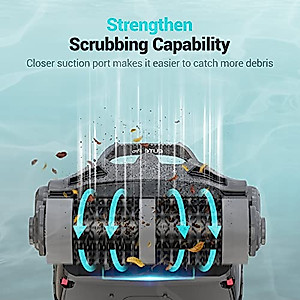 AIPER Elite Pro Cordless Robotic Pool Cleaner, Wall-Climbing Automatic Pool Vacuum Cleaner, 120 Mins Running Time and Fast Charging, Ideal for Above & In-Ground Swimming Pools up to 60 Feet