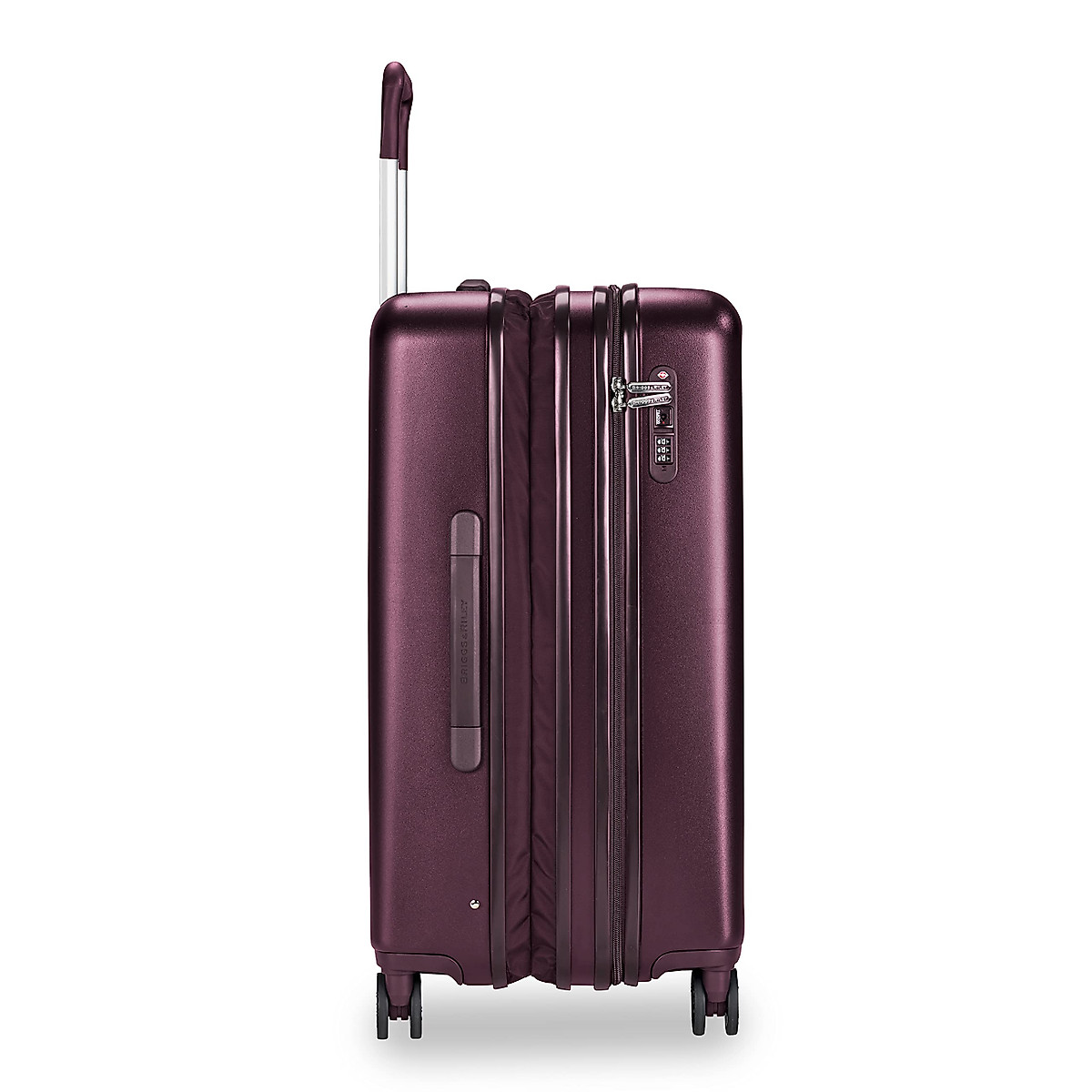Briggs & Riley Sympatico Hardside Medium Spinner Luggage, Plum, 27-Inch Checked