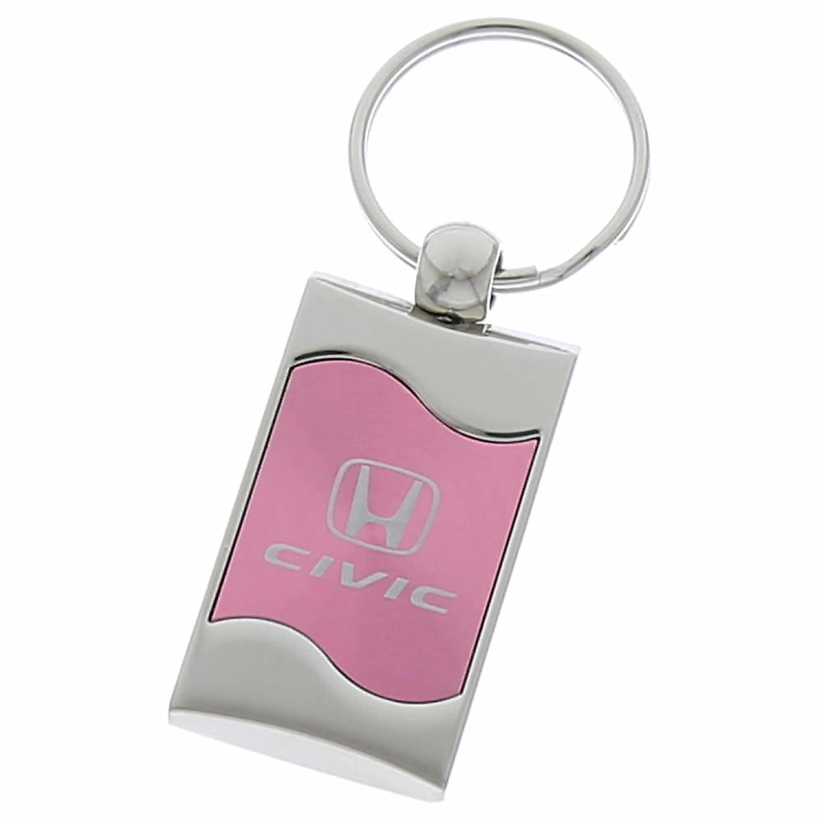 Au-TOMOTIVE GOLD Spun Wave Logo Key Chain for Honda Civic (Pink)