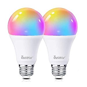 Avatar Controls Smart LED Light Bulb, Alexa Light Bulbs WiFi Dimmable 2 Pack Work with Google Home/Smart Life APP, RGBCW Color Changing Lights, No Hub Required (800LM E26 A19 8W=70W Equivalent)