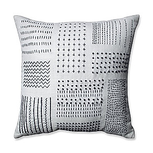 Pillow Perfect Tribal Sampler Throw Pillow, 16.5", Cream/Gray