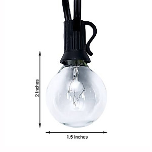 Efavormart 25FT Waterproof Connectable Hanging Outdoor/Indoor Patio String Lights with 28 Incandescent Warm White G40 Light Bulbs for Terrace, Garden, City Roof, Market, Cafe, Wedding, Birthday, Par