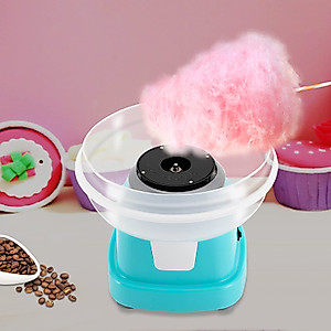 Cotton Candy Machine 400W Portable Cotton Candy Maker With Large Splash Proof Cricle, Homemade Countertop Candy Floss Maker for Kids Birthday Party Gift Christmas (Blue)