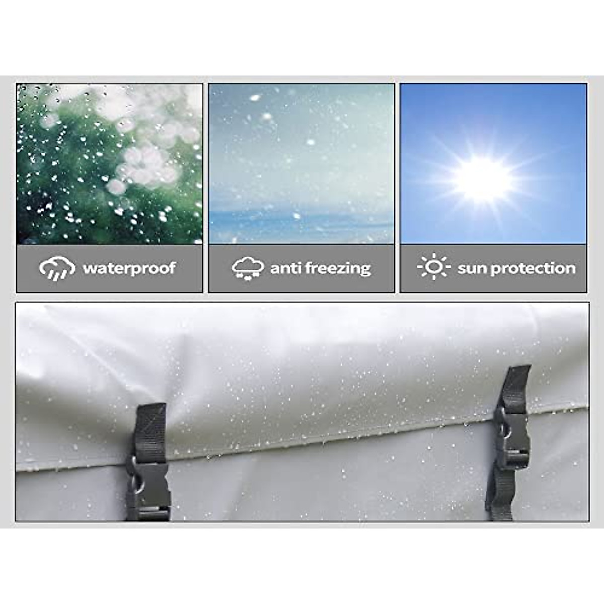 FVSCM 172 Gallon Outdoor Storage Box Waterproof, Portable Soft Deck Box for Outdoor Cushions, Throw Pillows, Garden Tools, Pool Towel and Accessories, Grey & Black