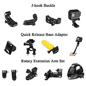 Universal Action Camera Accessory Kit for GoPro Hero 11 10 9 8 7 6 5 Blcak Go pro Max Insta360 One R/X2/X3 DJI OSMO Action 2 3 AKASO Sony APEMAN Sports Cam, Helmet Base Adhesive Tripod Adapter Mount