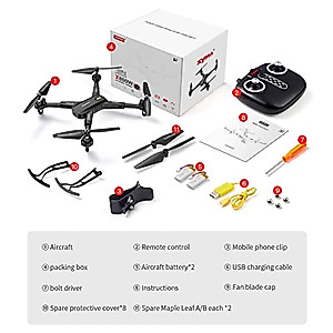 SYMA Drone with Camera 1080P HD FPV Cameras Remote Control Toys RC Quadcopter Helicopter Gifts for Boys Girls Adults Beginners with Altitude Hold, Headless Mode, One Key Start, 3D Flips 2 Batteries