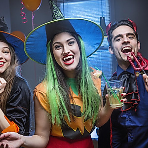 Halloween SFX Scar Wax Makeup Kit, Halloween Face Body Painting Set with Fake Blood, Makeup Wax, Spatula Tool, Dentures, 2 pairs Elf Ears and Fake Witch Nails for Cosplay Halloween Party Stage