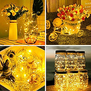 litogo 24 Pack Fairy Lights Battery Operated, 7ft 20 LED Waterproof Fairy String Lights Small Mini Light for Mason Jars Vases Table Centerpieces Wedding Decorations Christmas Tree, Warm White