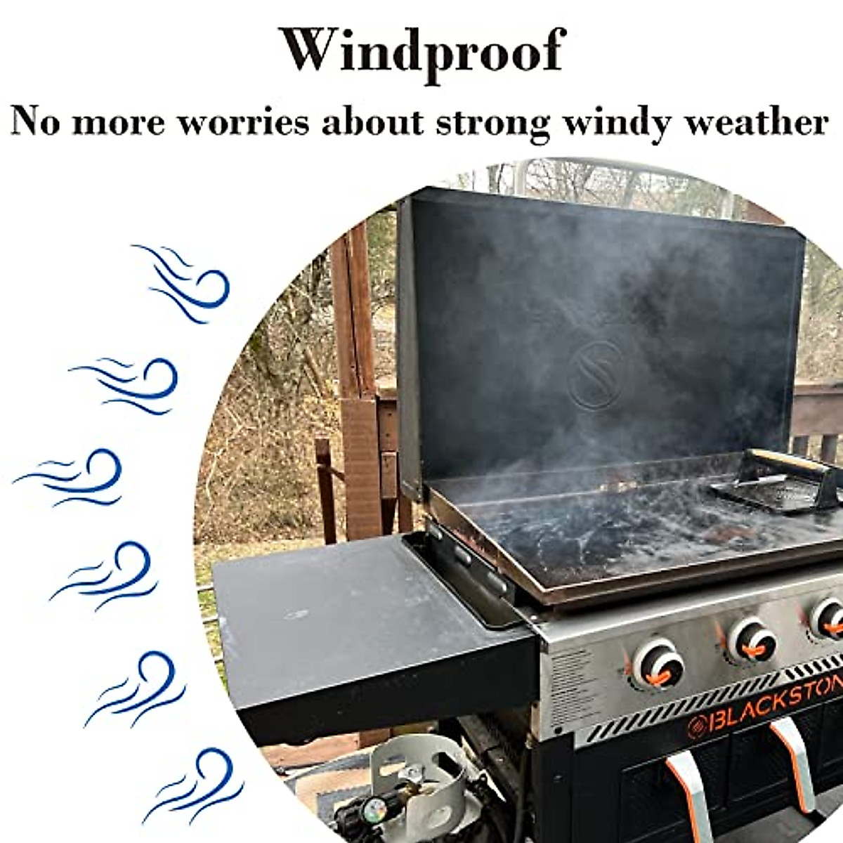 Wind Guard for Blackstone 36" Griddle,Blackstone Griddle Accessories for Flat Top Gas Grill,Magnetic Stainless Steel Wind Screens Protect Flame Hold Heat,Gas Saving