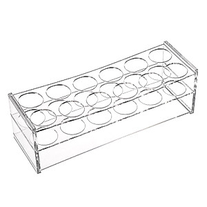 MECCANIXITY 12-Well Acrylic Test Tube Rack Holder Lab Stand 30mm Hole Diameter Clear for Lab Tube 50ml