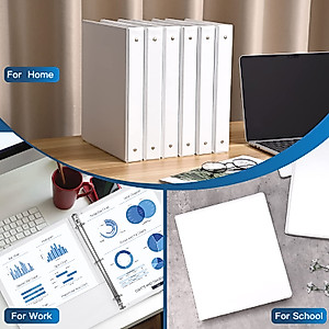 1-inch 3 Ring Binder with 2 Pockets, 1'' Basic Binders Holds US Letter Size 8.5'' x 11''for Office/Home/Back to School, 6 Pack
