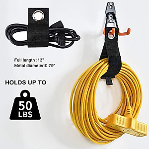 AOBEN Garage Hooks,24PCS Heavy Duty Garage Hanger Organizer Anti-Slip Double Wall Garage Storage Hooks for Ladder, Power Tool,Bike,Ropes (23 Hooks & 1 hoder Strap)-Gery