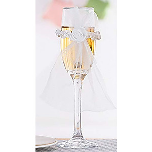Wedding Wine Bottle Cover Bride Groom Wedding Champagne Glass Cover Decoration Wedding Dress Table Decor Set of 2