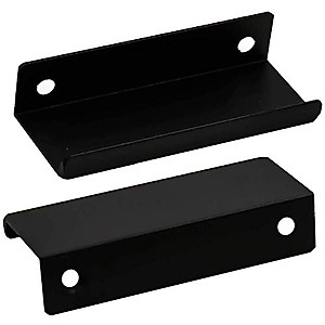 LC LICTOP 80mm/3.15" Black Back Mount Finger Edge Pull Concealed Handle for Home Kitchen Door Drawer Cabinet(6Pcs)
