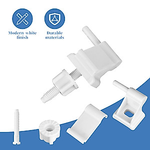 2 Pack Universal Toilet Seat Hinges Replacement with Bolts Screw and Nuts White Plastic Toilet Seat Hinges Toilet Seat Hardware for Toilets Seats Lids Replacements and Repairs