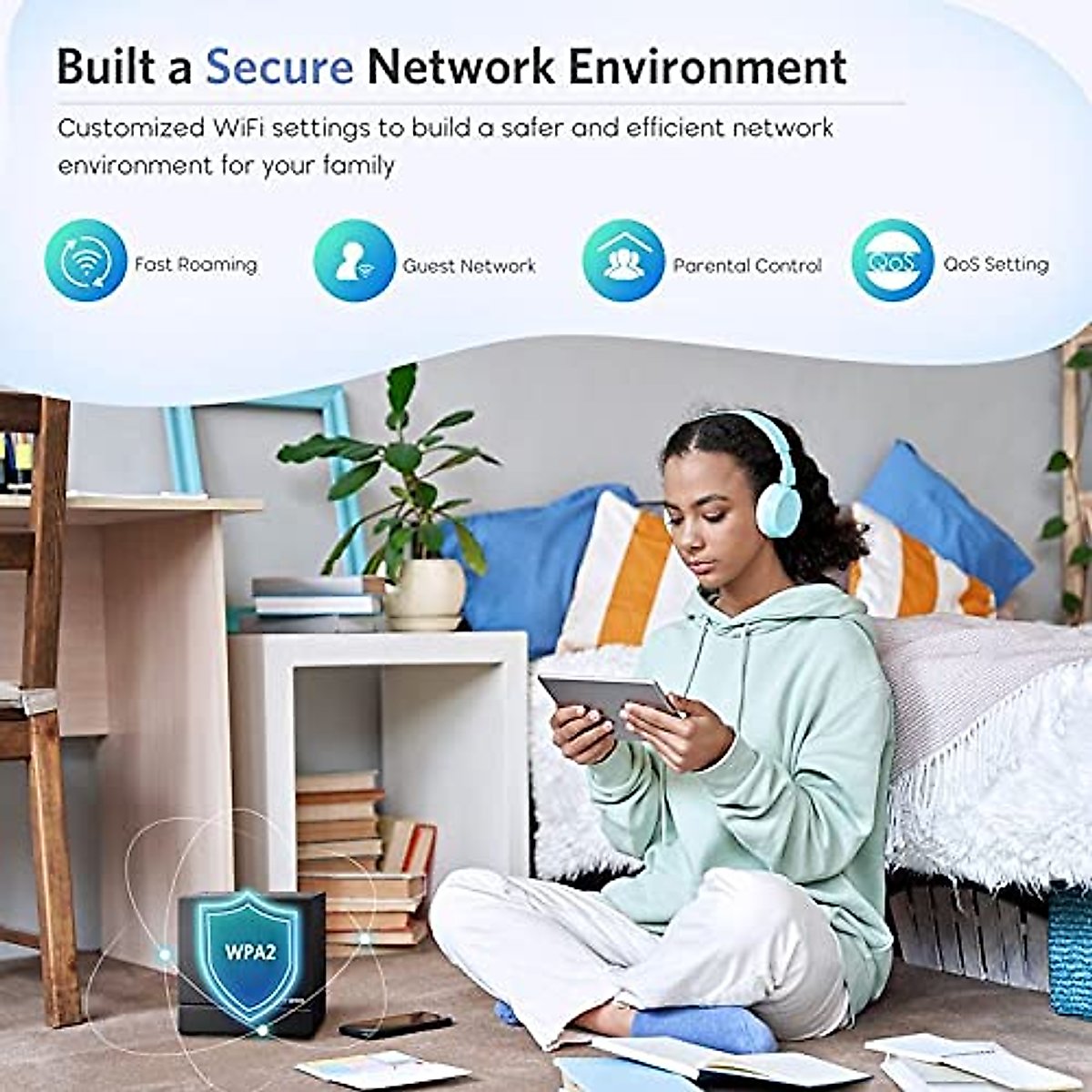 Mesh WiFi System - Mesh Router up to 6000 sq. Ft and 90 Devices Whole Home Coverage, 1200Mbps WiFi Mesh Network, WiFi Router/Extender Replacement, Gigabit Ports, Easy Setup, Parental Control (3 Pack)