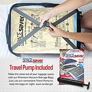 Variety 4 Pack | Spacesaver Vacuum Storage Bags Save 80% on Clothes Storage Space - Vacuum Sealer Bags for Comforters, Blankets, Bedding, Clothing - Compression Seal for Closet Storage - Pump for Travel (2 Large and 2 Jumbo bags)