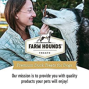 Farm Hounds Premium Natural Duck Treats for Dogs, 100% Made from Humanely-Raised Ducks, No Fillers Added, Nutrient-Rich Duck Jerky Dog Treats, Healthy Delicious Dog Strips, Made in USA