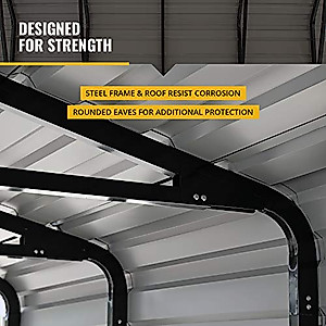 Arrow 14' x 20' x 14' 29-Gauge Metal RV Carport and Multi-Use Shelter for Large Vehicles- Charcoal