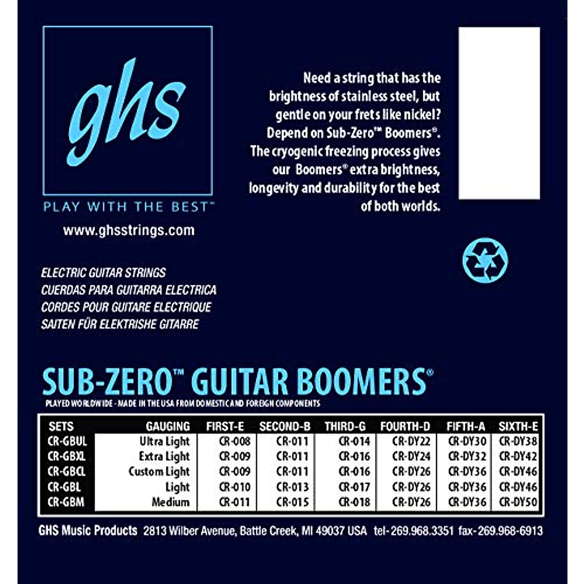 GHS Strings Electric Guitar Strings (CR-GBM)