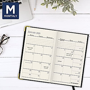 AT-A-GLANCE 2023 Weekly & Monthly Diary, Fine Diary, 3" x 5" Pocket Size, Flexible Cover, Faux Leather (70111105)