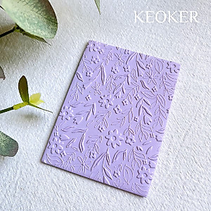 Keoker Polymer Clay Texture Sheets, Clay Texture Mat for Making Earrings Jewerly, Polymer Clay Earrings Tools (Floral A)